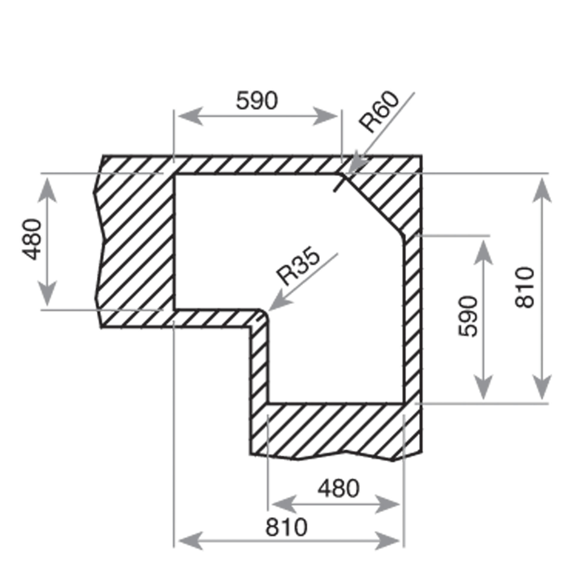 FREGADERO ANGULAR 2C SF (10118005)
